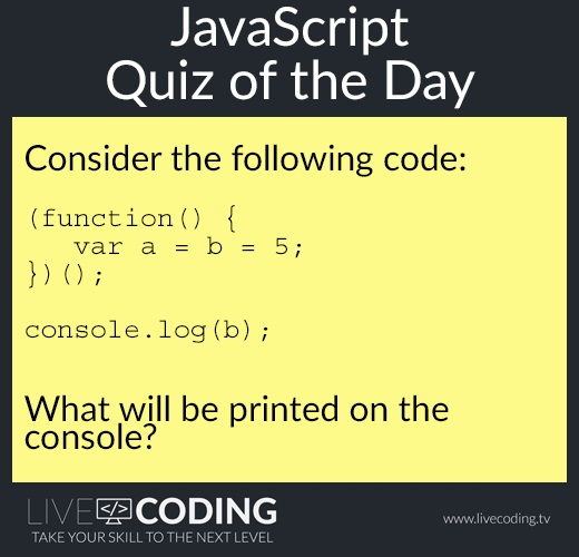Livecoding.tv Quiz of the day