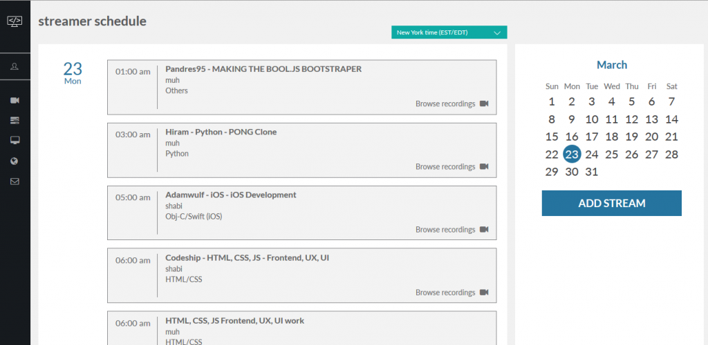 Livecoding.tv Releases Automated Self-Service Streaming Schedule