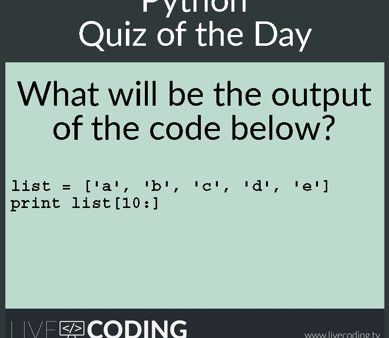 Livecoding.tv Quiz of the Day: Python!