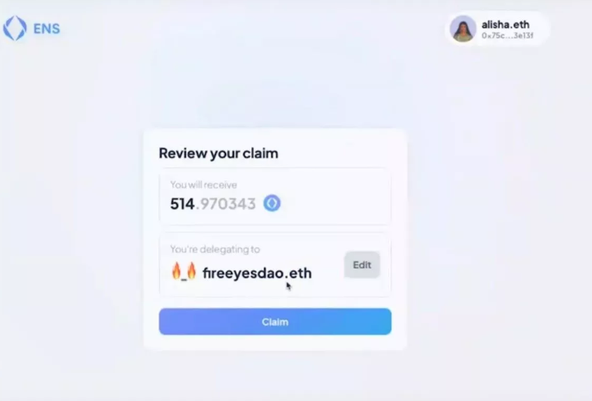 How to Claim Ethereum Name Service Airdrop, ENS aidrop